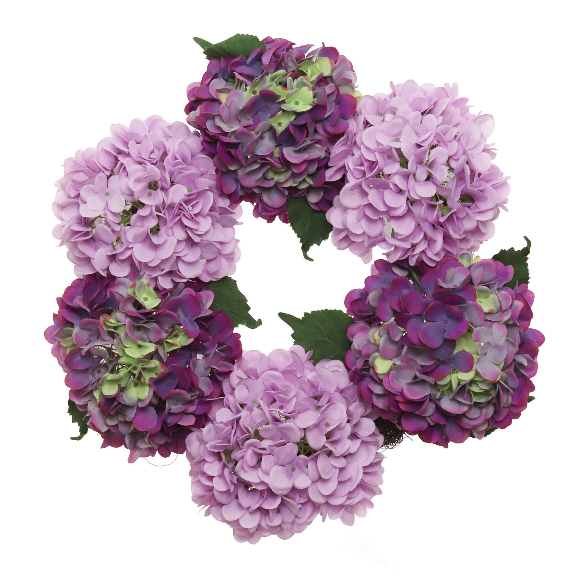 The Holiday Aisle® 18" Tall Artificial Magenta & Pink Hydrangea Wreath ...